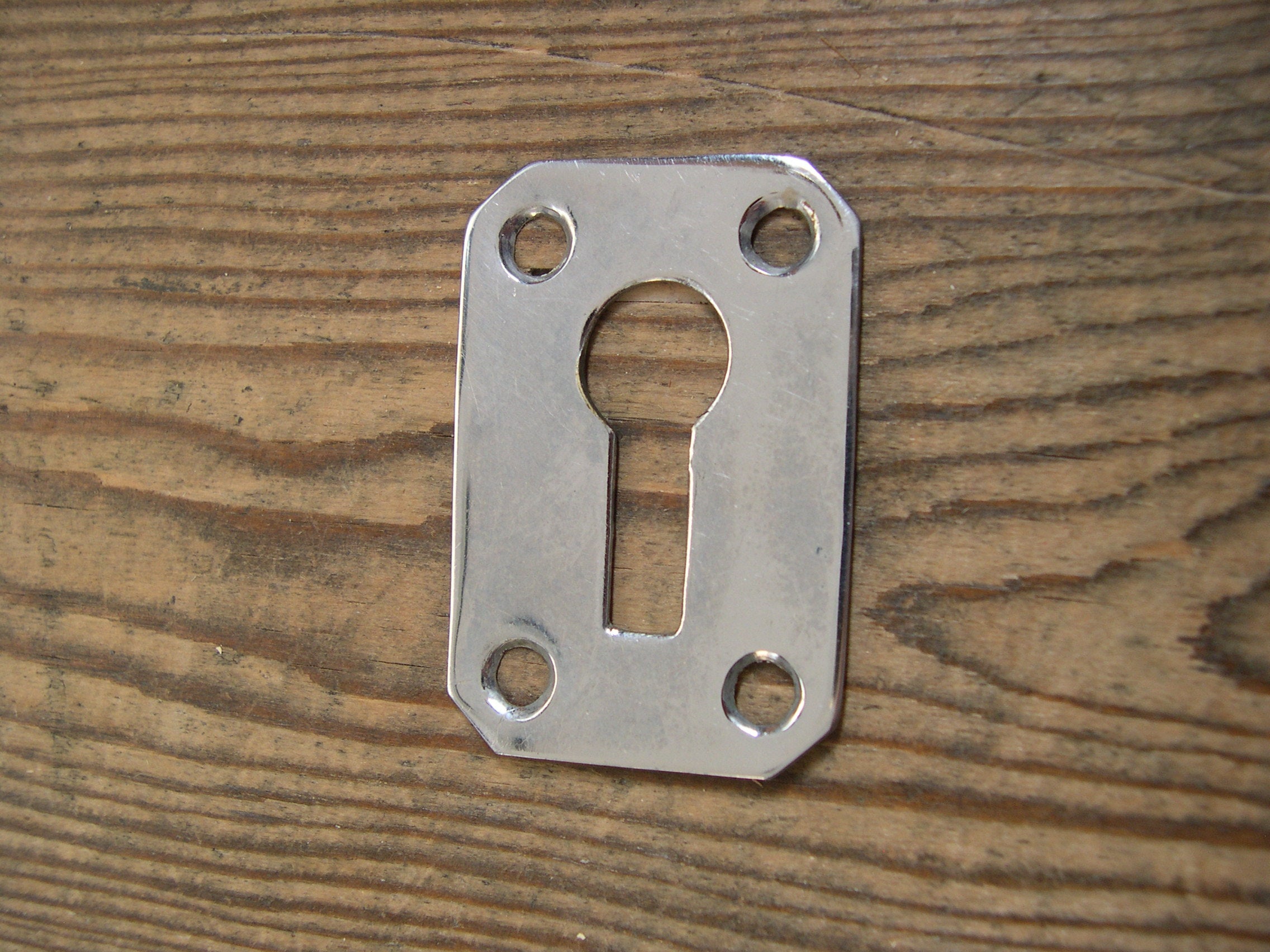 Rectangular Chrome Open Escutcheon | Glasgow Architectural Salvage