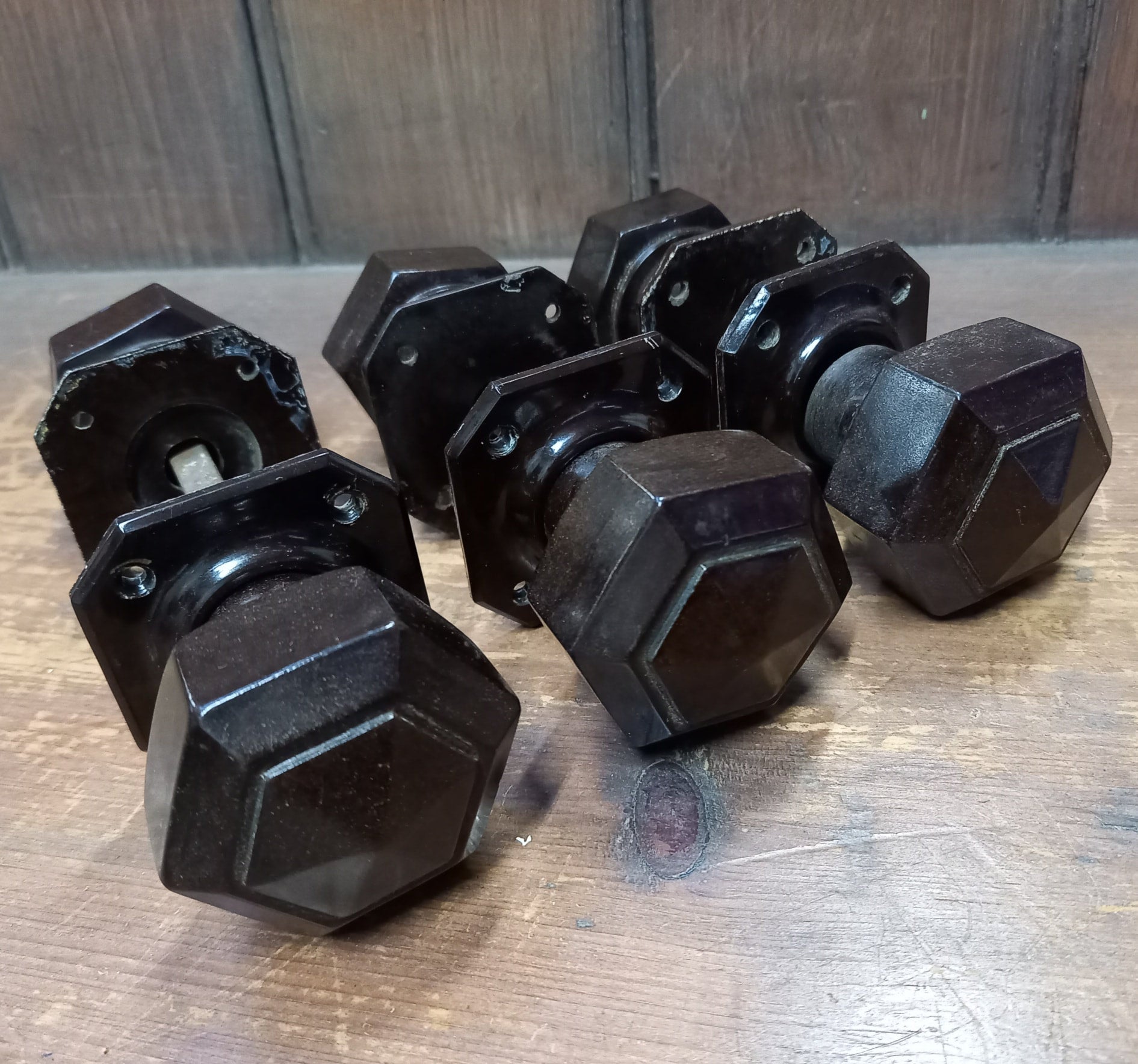 Hexagonal Bakelite Handles with Square Collars | Glasgow Architectural ...