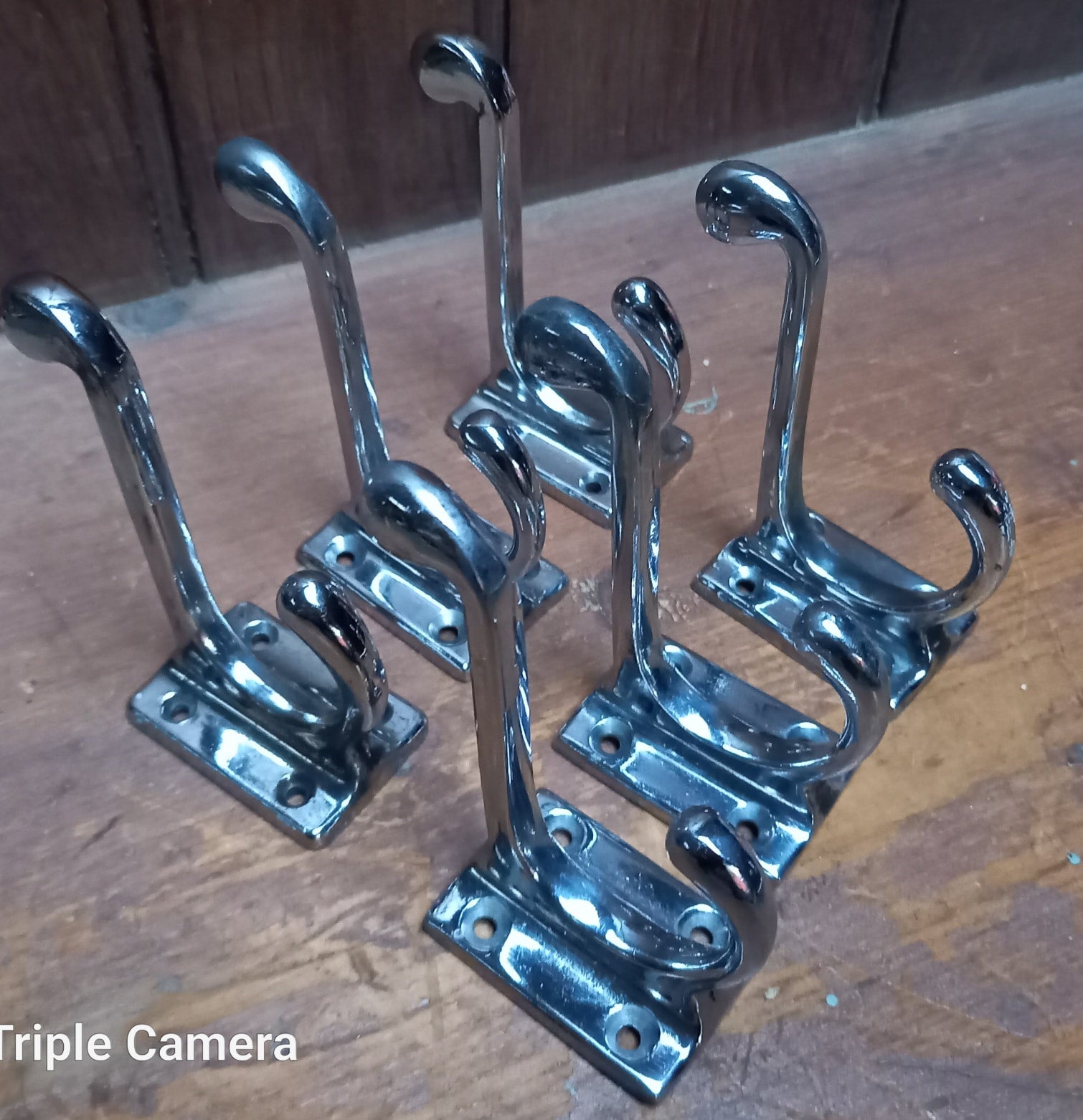 Original Chrome Double Hook | Glasgow Architectural Salvage